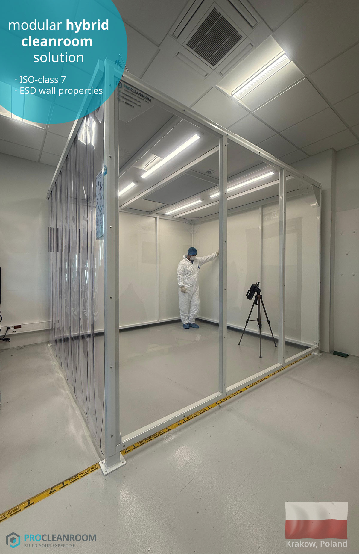 Modular hybride cleanroom in Krakow, Poland